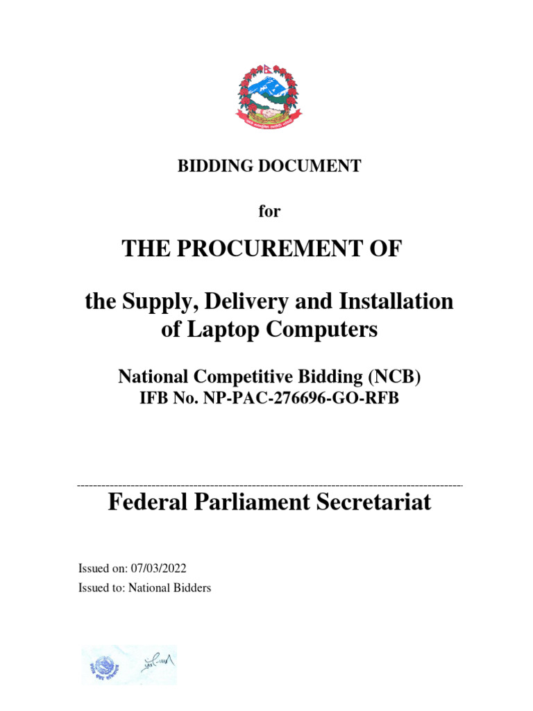 Laptop Procurement for Bidders | PDF | Procurement | Prices