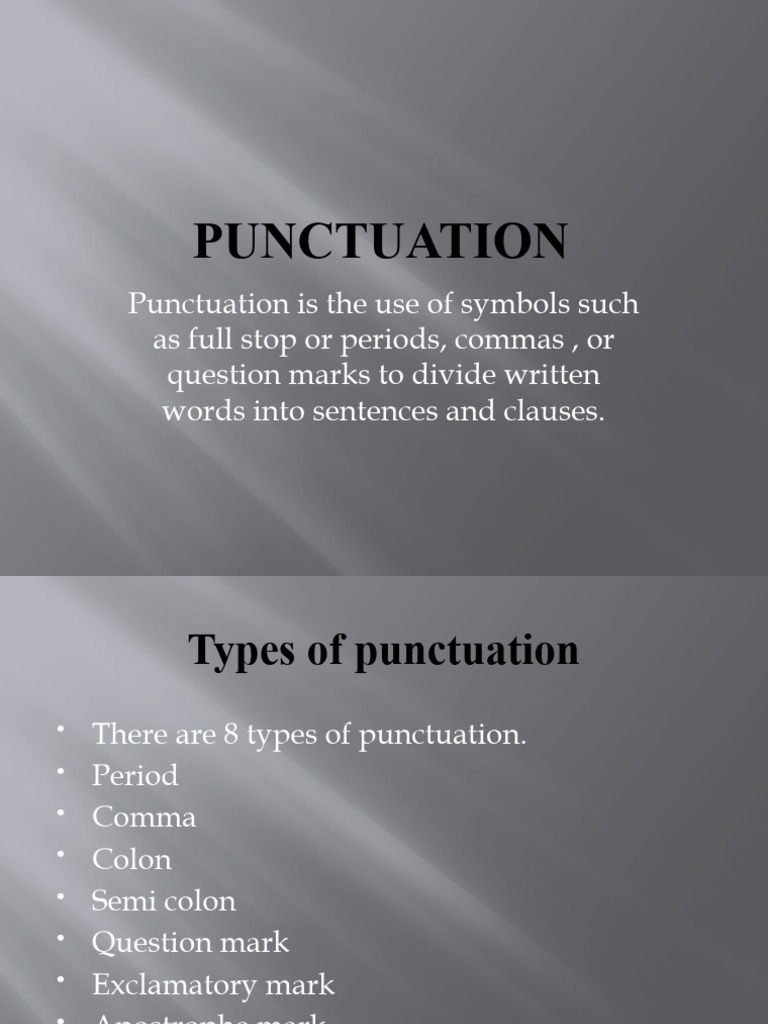 Punctuation & Grammar Basics | PDF | Punctuation | Semiotics