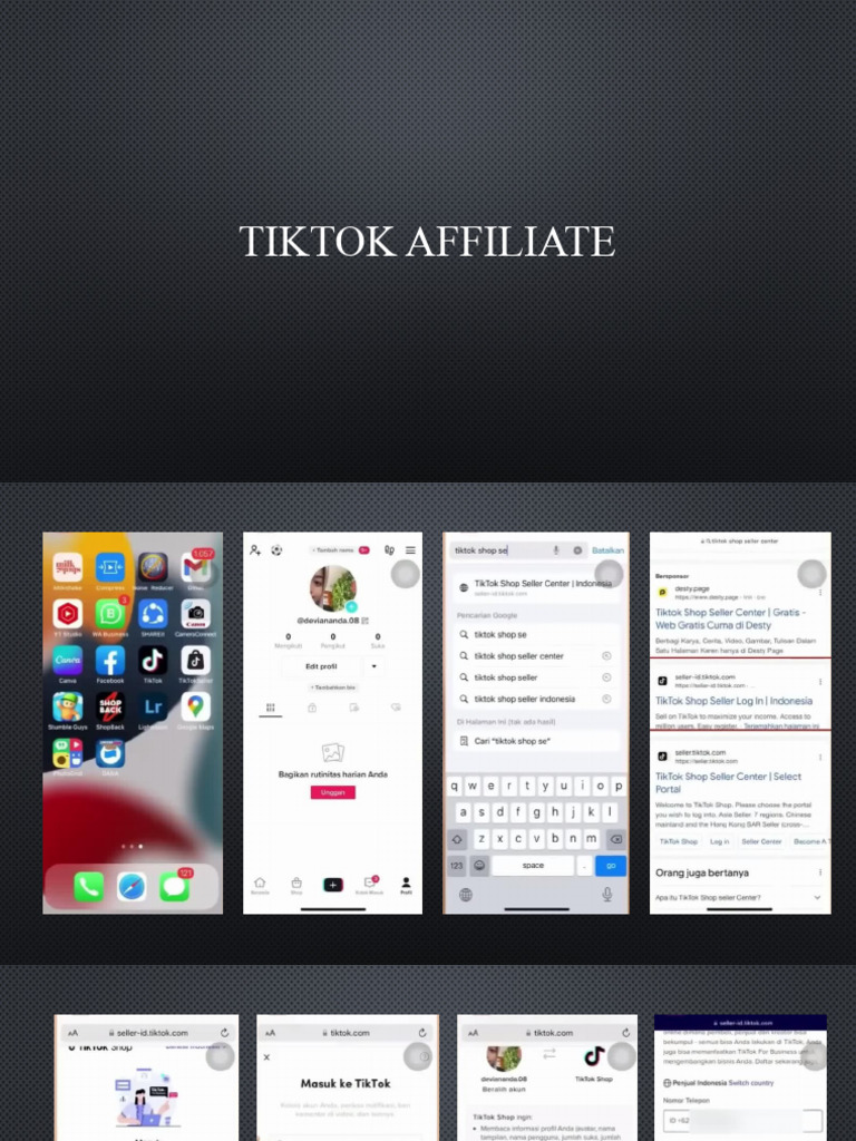 Cara Mendaftar TIKTOK Affiliate | PDF