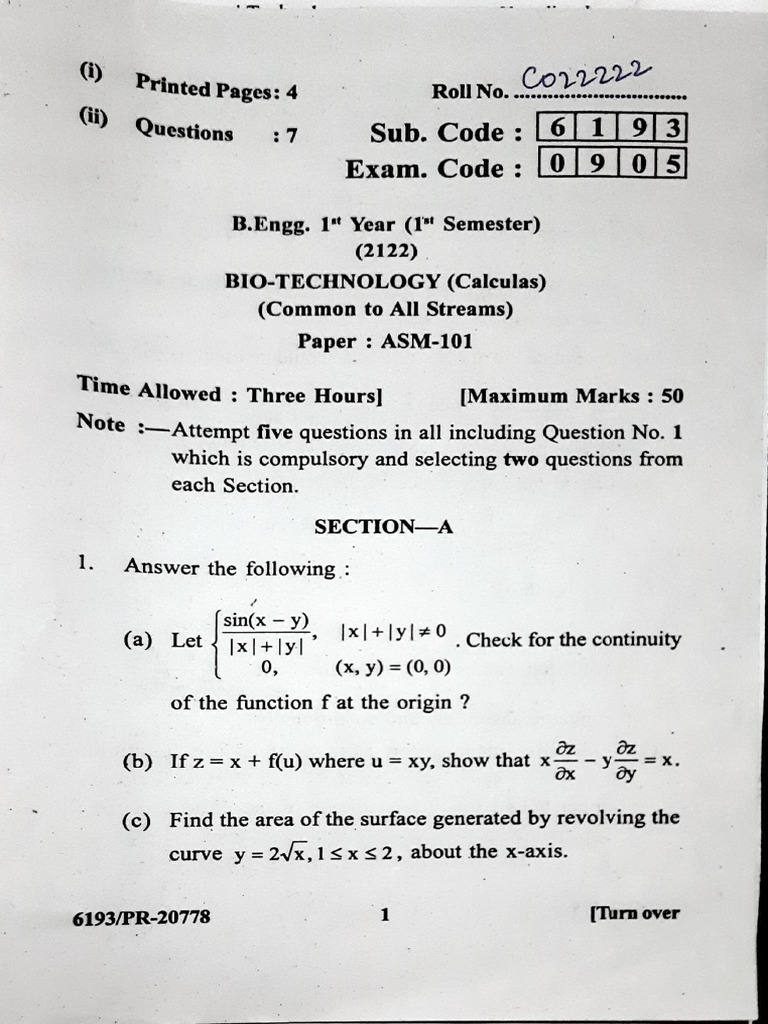 Sem 1 | PDF | Mathematical Objects | Calculus