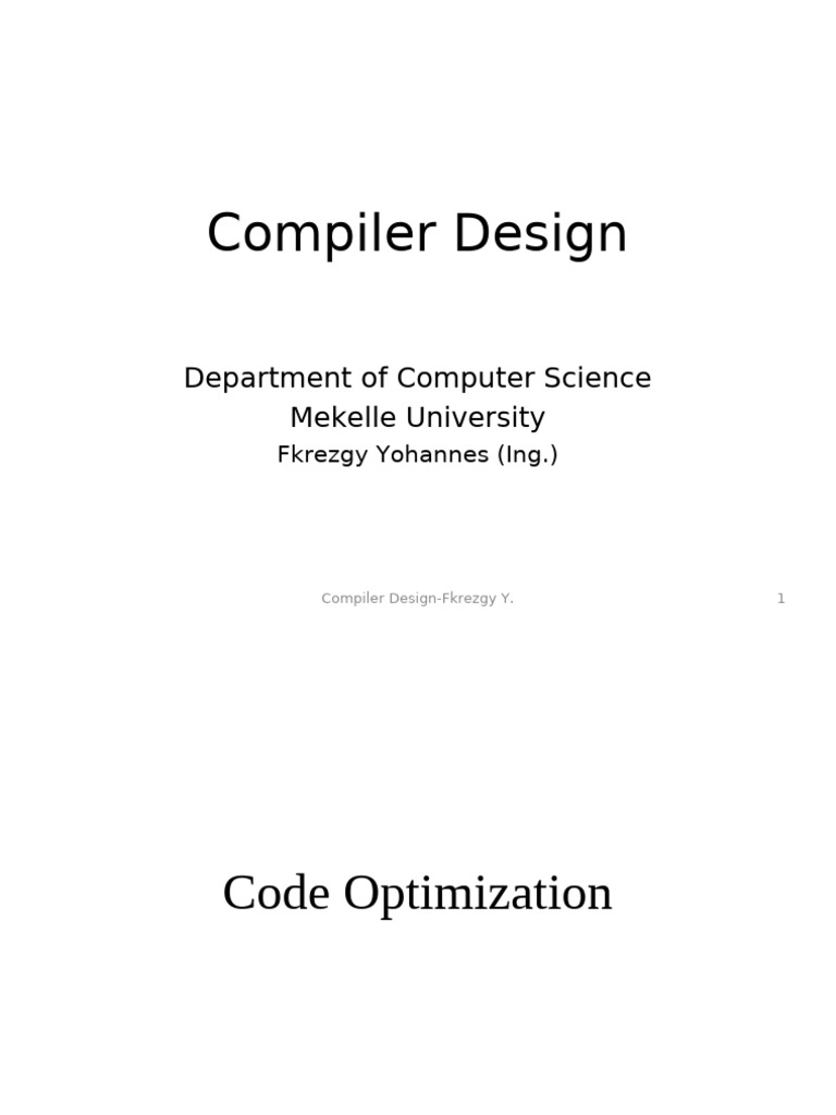 Chapter 8 Code Optimization | Download Free PDF | Program Optimization | Compiler