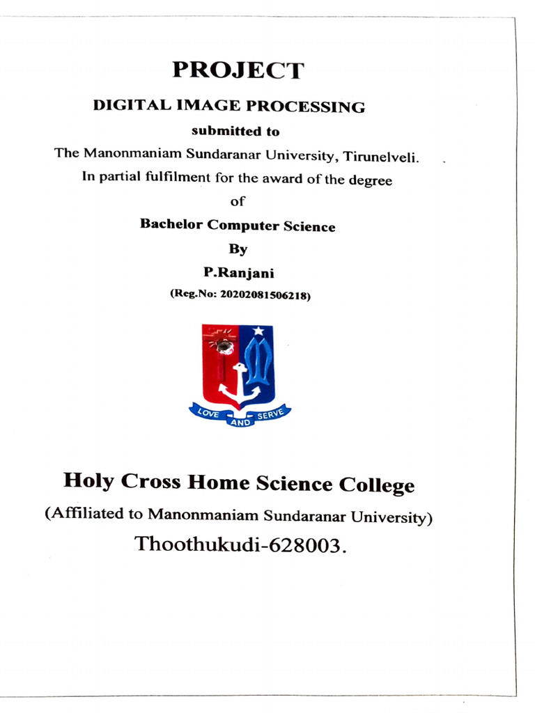 Digital Image Processing Project Report | PDF