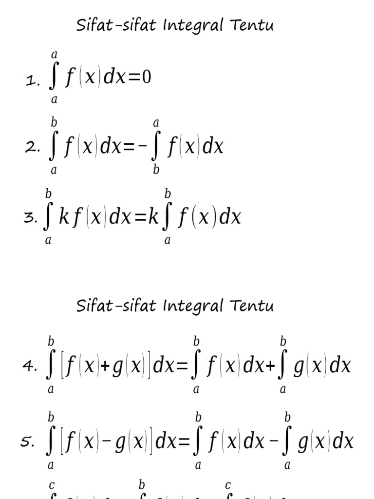 Sifat Integral Tentu | PDF