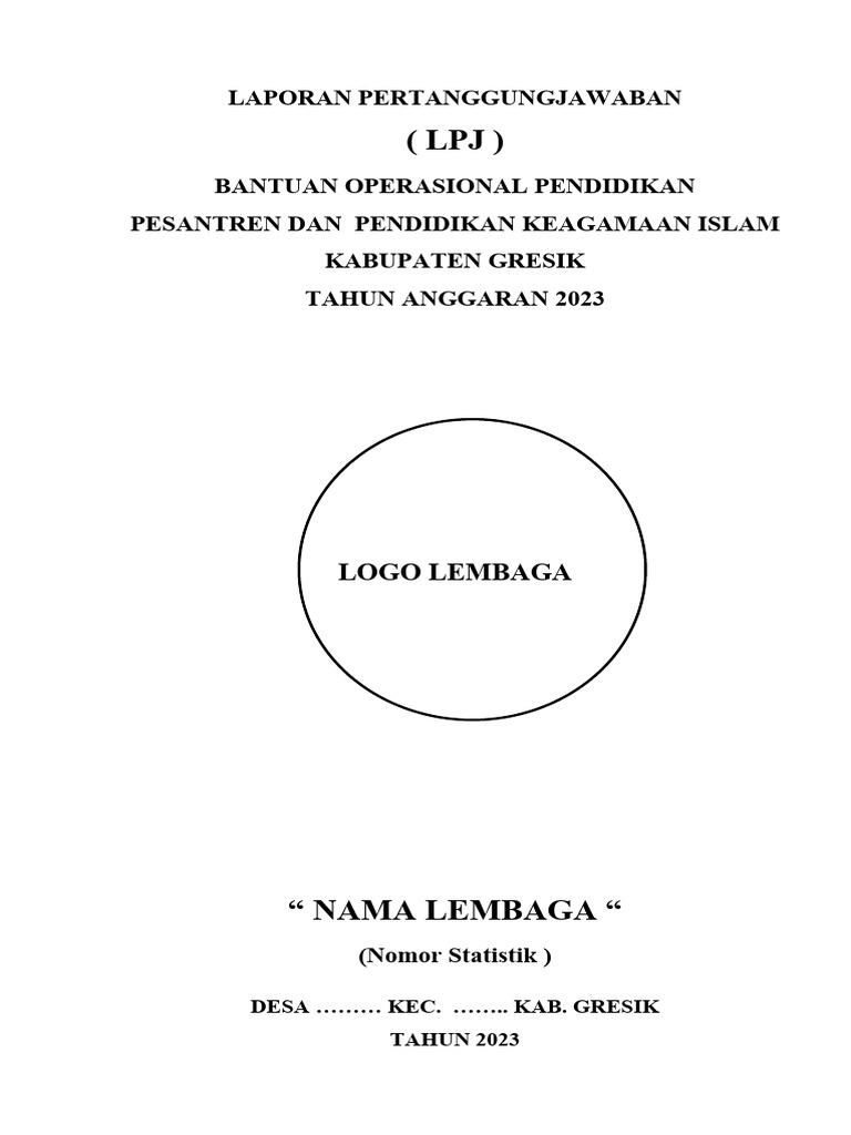 Contoh Format SPJ BOP Pesantren 2023 | PDF