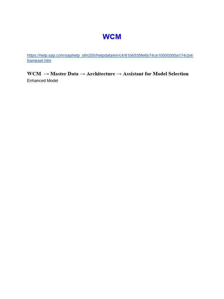 WCM Config and Documentation | PDF | Button (Computing) | Hierarchy