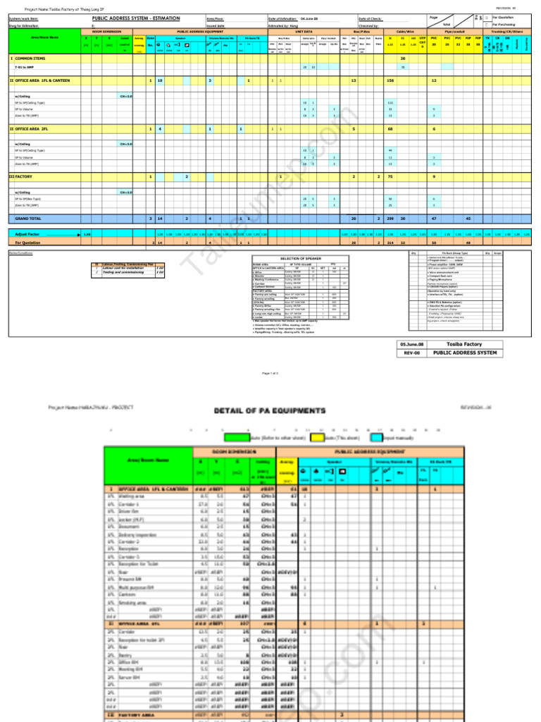Public Address System Estimation | PDF | Equipment | Computer Engineering