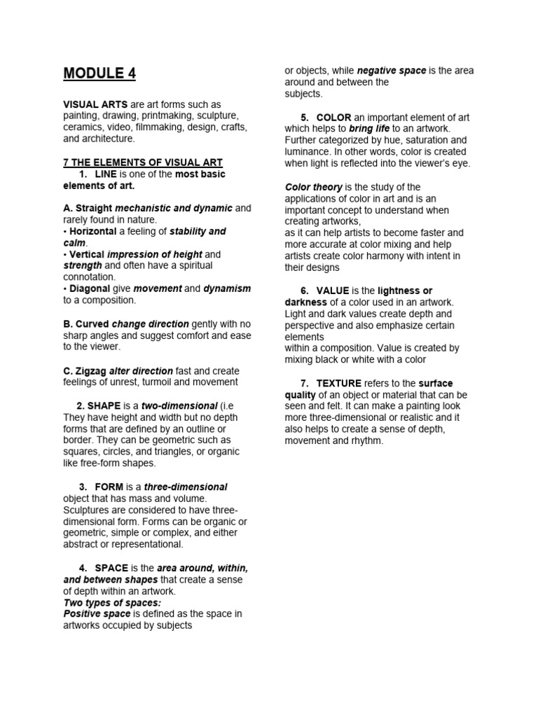 Visual Arts Reviewer | PDF | Paintings | Drawing