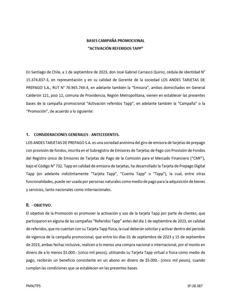 Bases Activacio N Referidos | PDF
