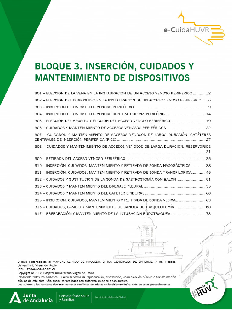 MC PG Enfermeria Insercion Cuidados y Mto de Dispositivos | PDF | Terapia intravenosa | Enfermería