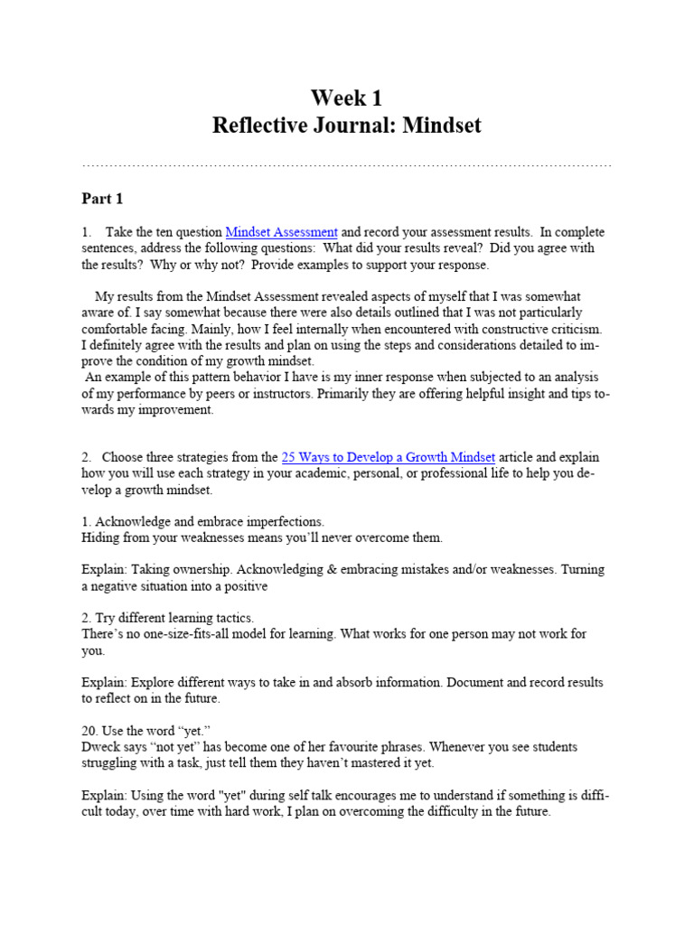 Week 1 Journal | PDF