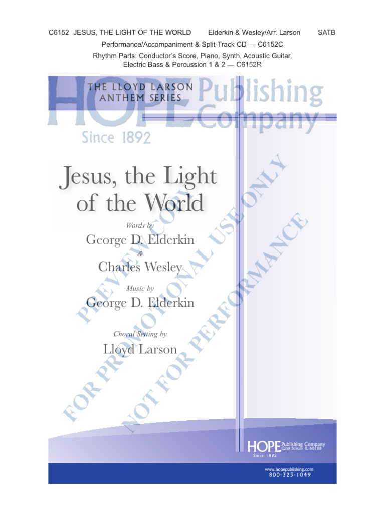 Jesus, The Light of The World: George D. Elderkin Charles Wesley George ...