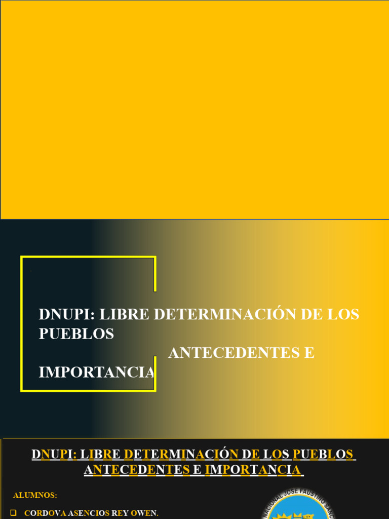 DNUPI: Derechos y Descolonización | PDF | Autodeterminación ...
