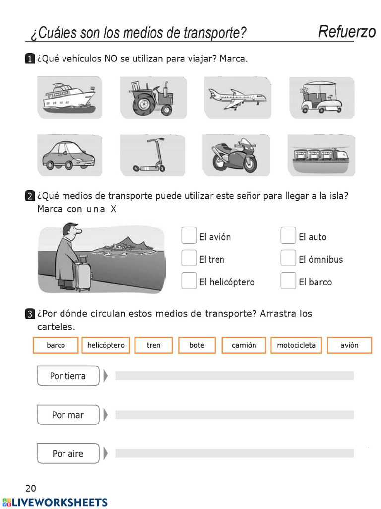 Medios de Transporte - Practica | PDF