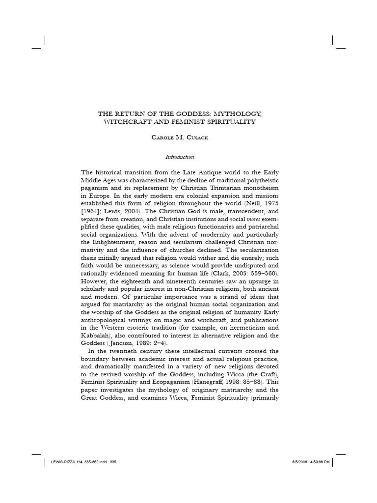 The Return of The Goddess | PDF | Wicca | Witchcraft