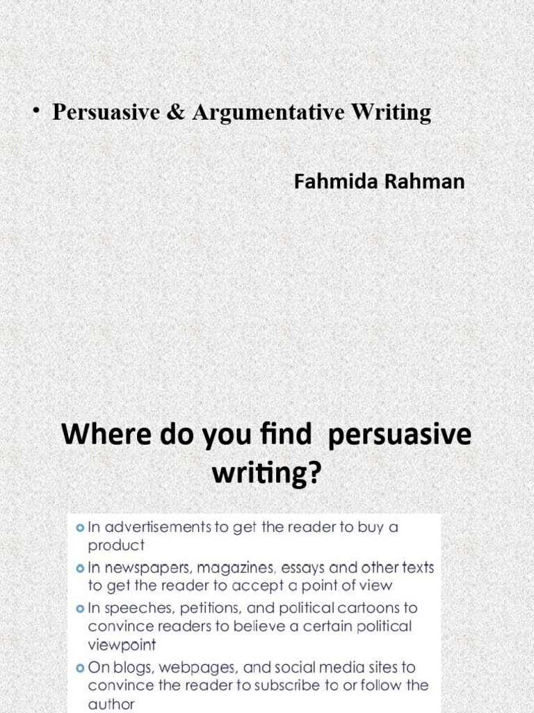 Argumentative Writing | PDF | Fast Food | Argument