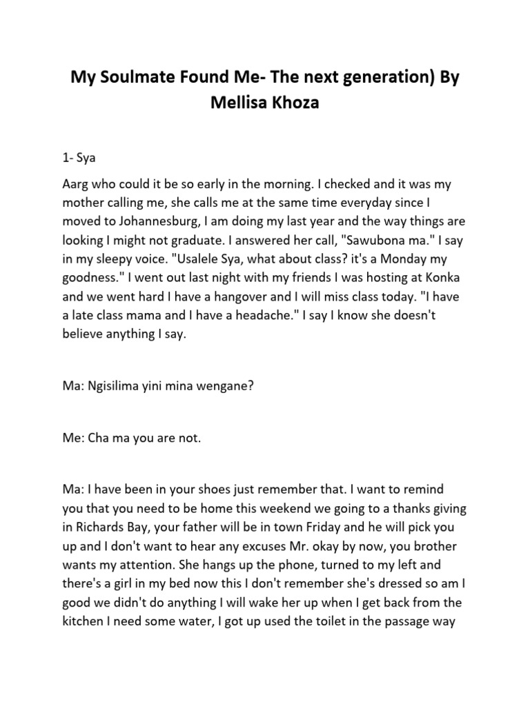 My Soulmate Found Me The Next Generation by Mellisa Khoza | PDF | Bathroom
