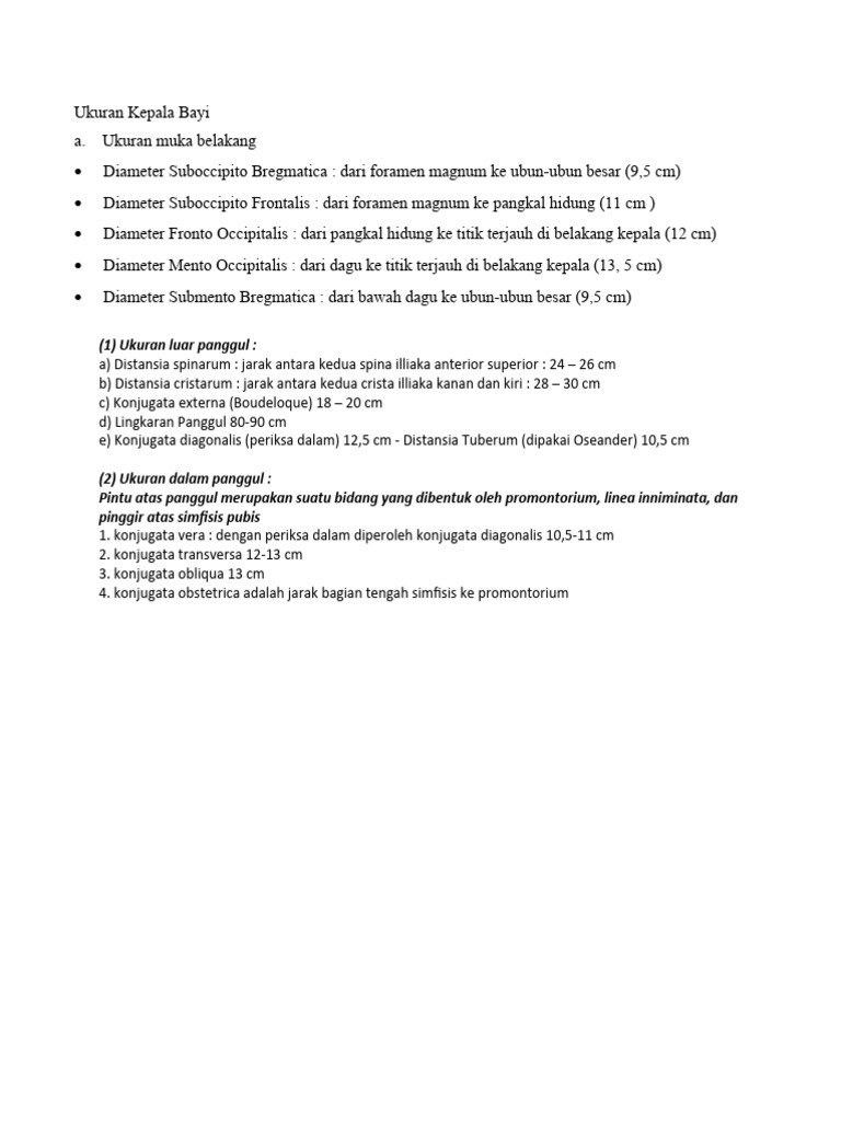 Ukuran Kepala Bayi | PDF