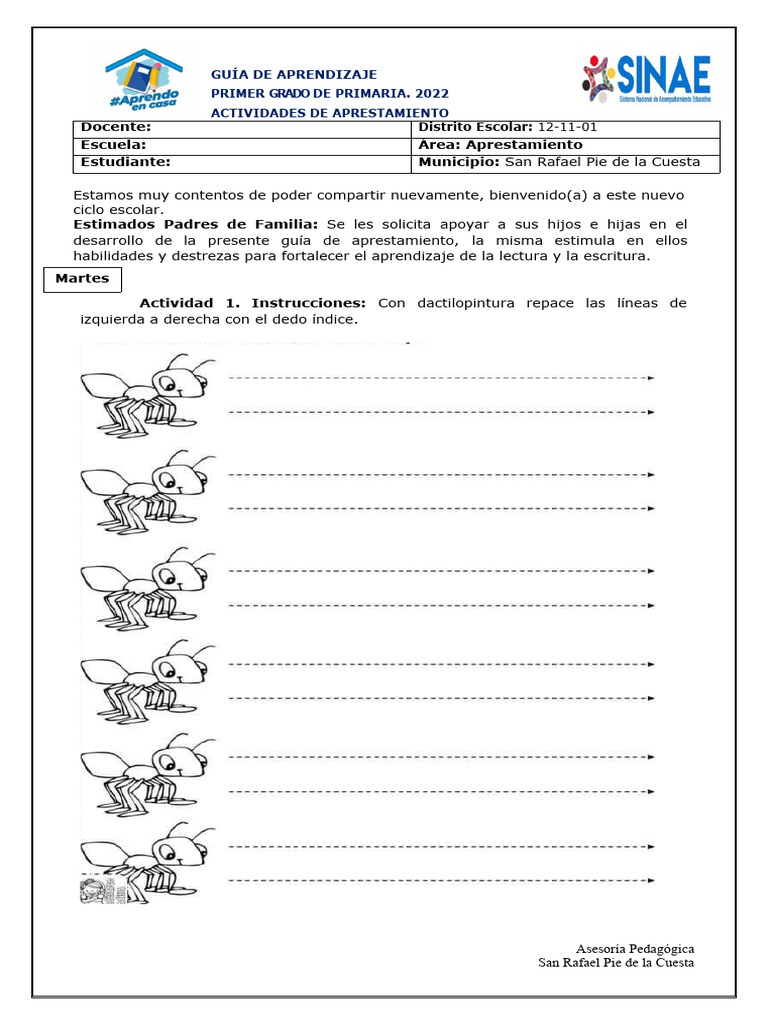 GUÍA No. 2 Aprestamiento | PDF