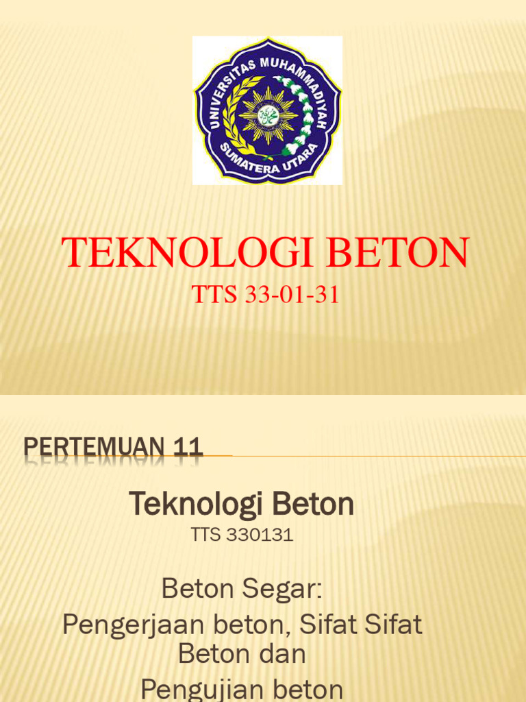 Teknologi Beton Pert 11 Pemb 10 Beton Segar Dan Pengujian | PDF