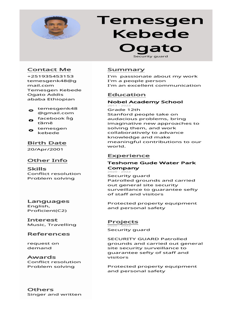 Temesgen New Resume - 1679333356 | PDF