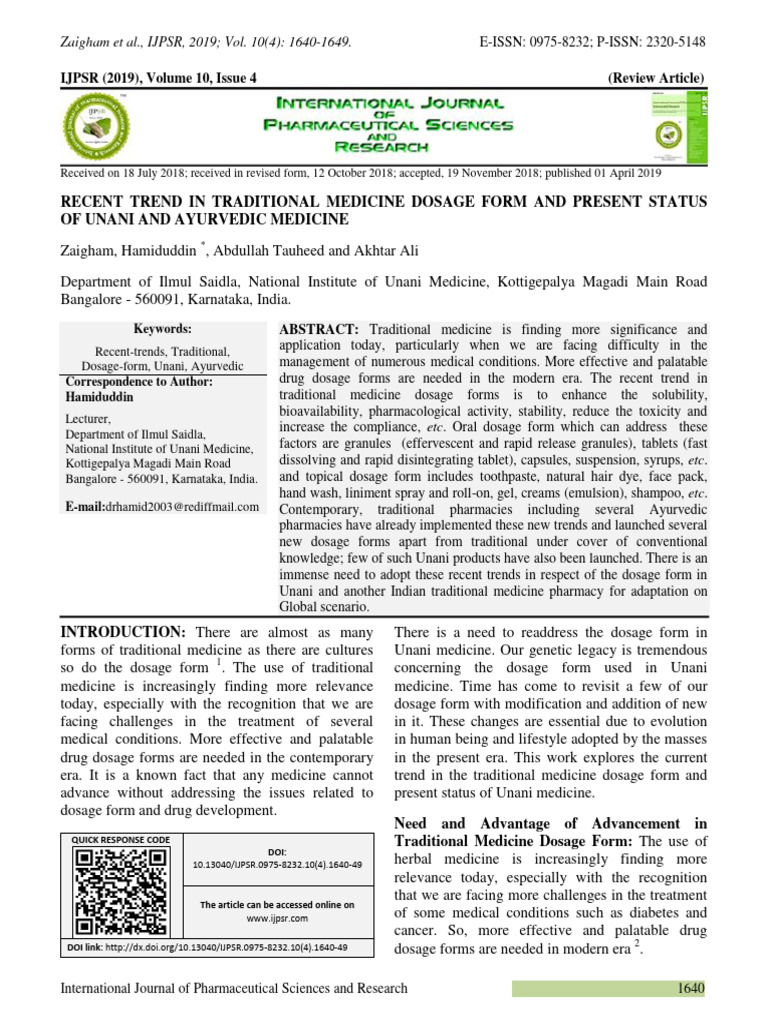 12 Vol. 10 Issue 4 Apr 2019 IJPSR RE 10640 | PDF | Tablet (Pharmacy ...