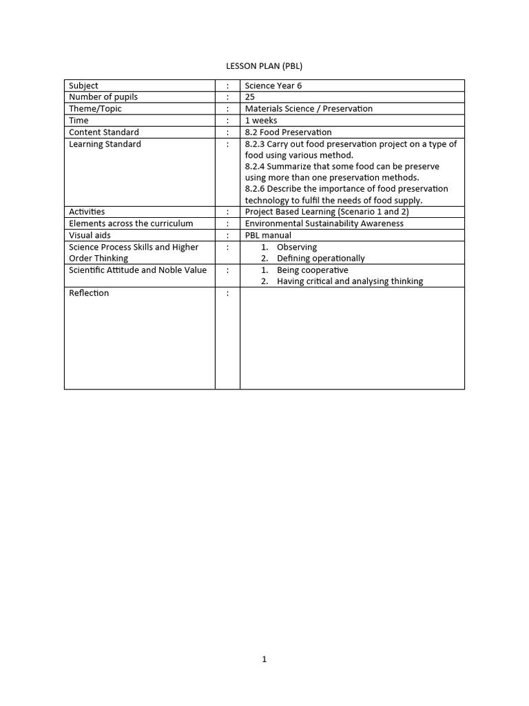 Group 3 Materials Science Lesson Plan (PBL) | Download Free PDF ...