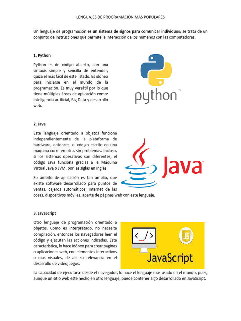 Lenguajes de Programacion Más Utilizados | Descargar gratis PDF | Matlab | Lenguaje de programación