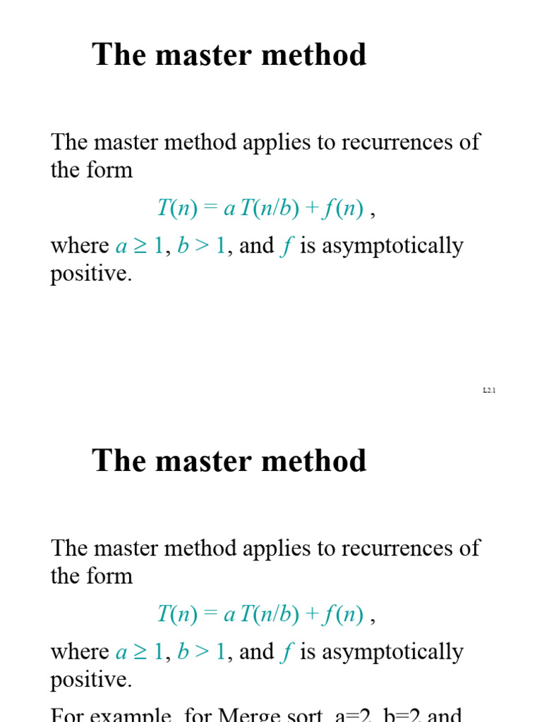 Master Theorem | PDF