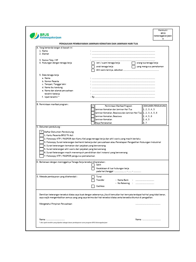 Formulir 4 JKM | PDF