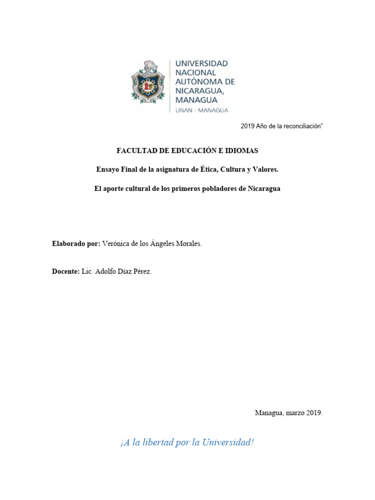 Ensayo Final Veronica | PDF | Nicaragua | Tradiciones