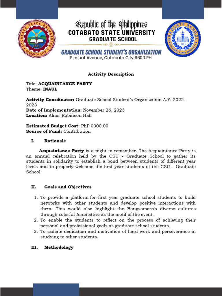 Acquaintance Party Proposal | PDF