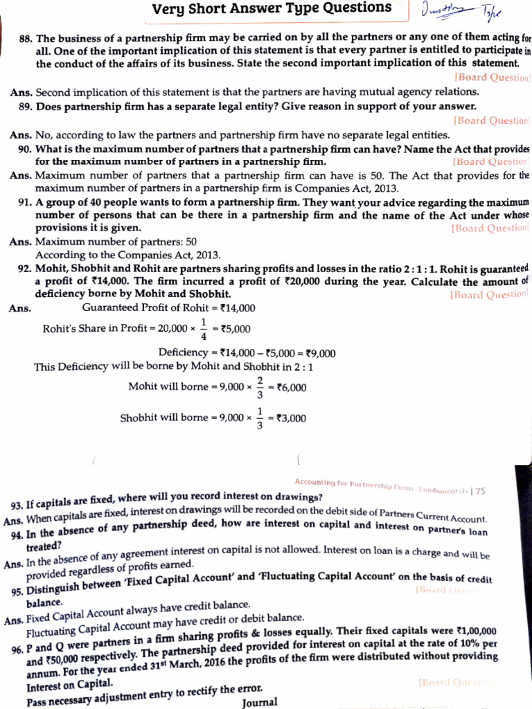Fundamentals Questions Pdf Partnership Debits And Credits 
