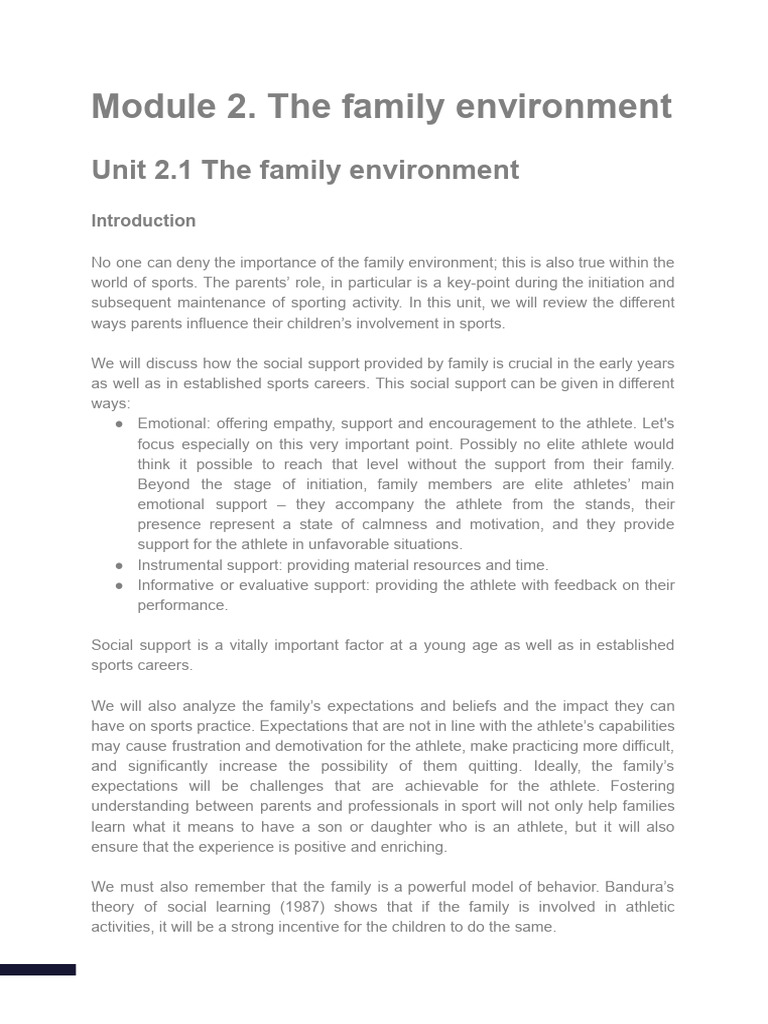 Module 2. The Family Environment | PDF