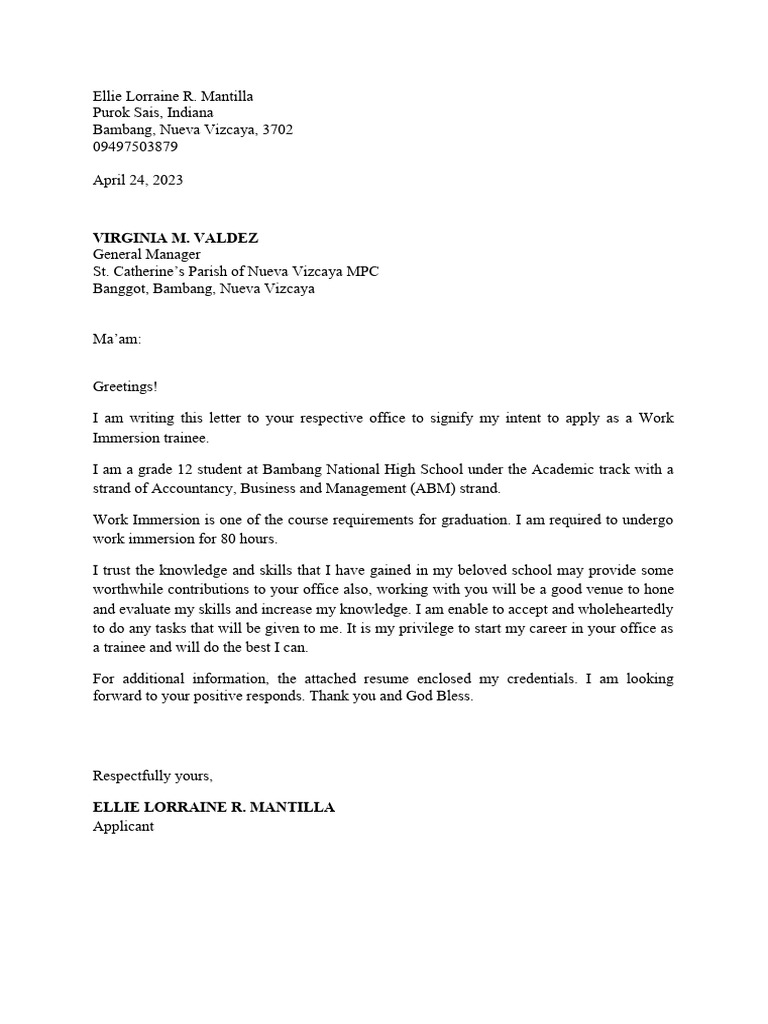 Application Letter Final | PDF