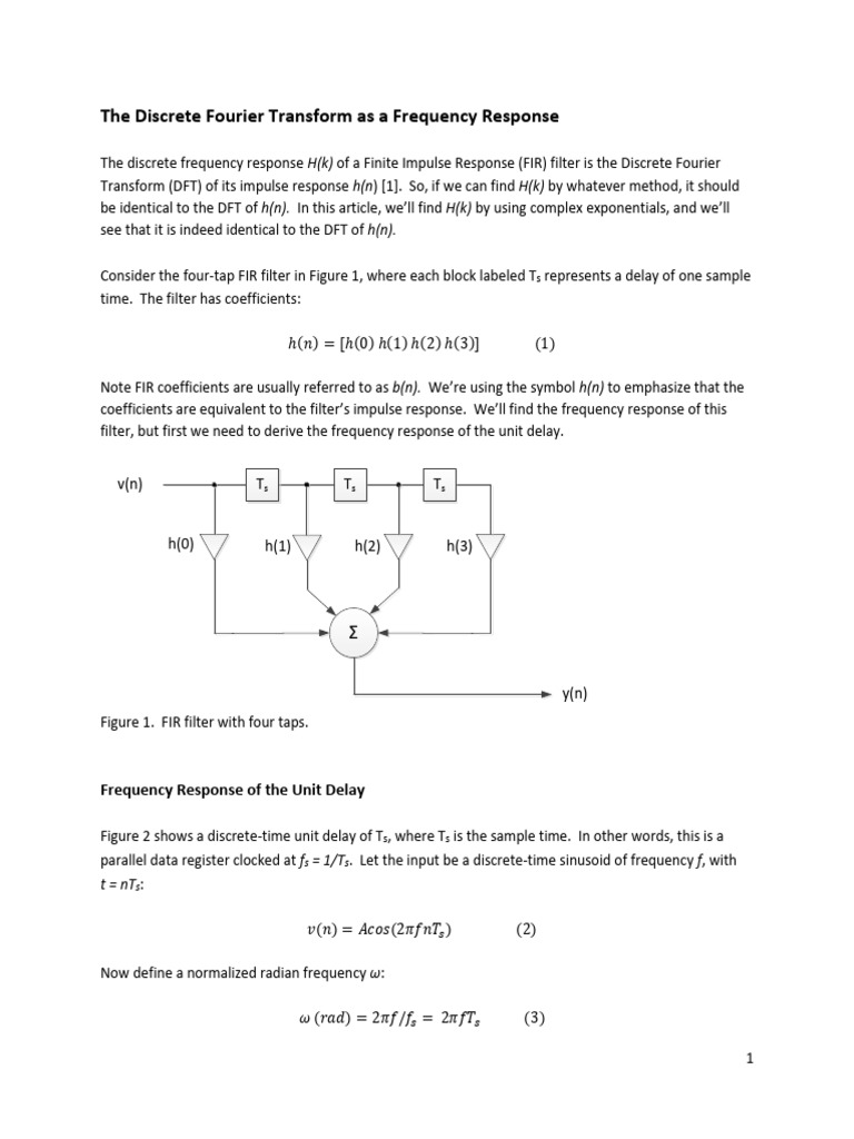 DFT As A Frequency Response - 3330 | PDF