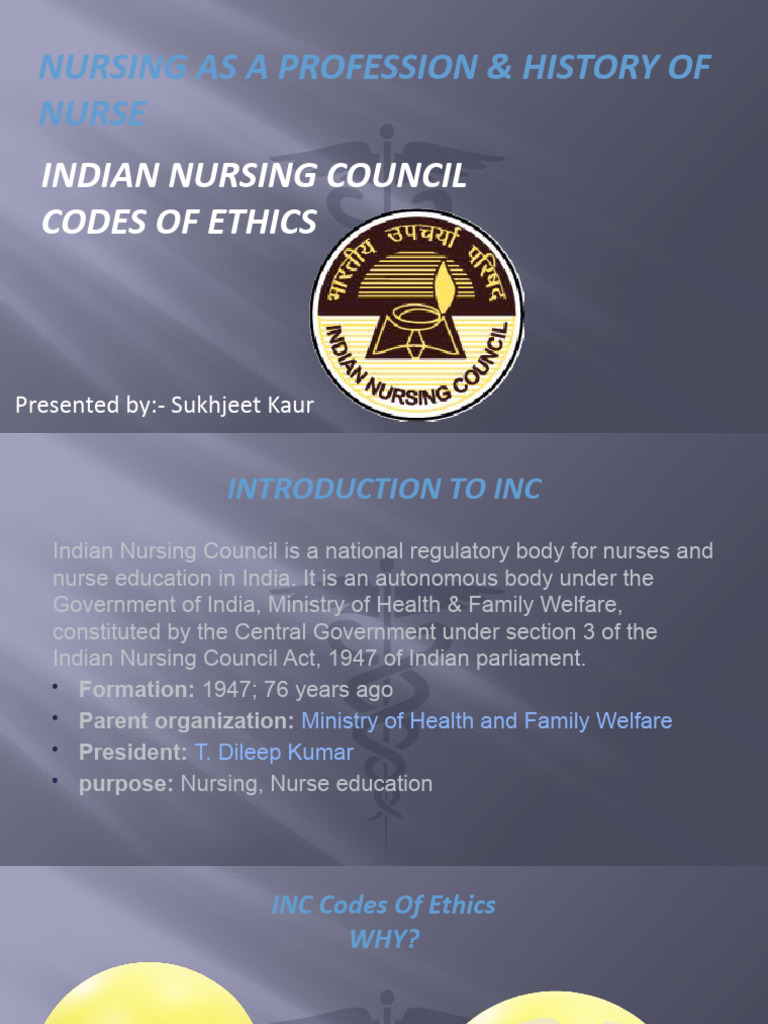 Nursing As A Profession & History of Nurse (Inc Codes of Ethics) | PDF ...