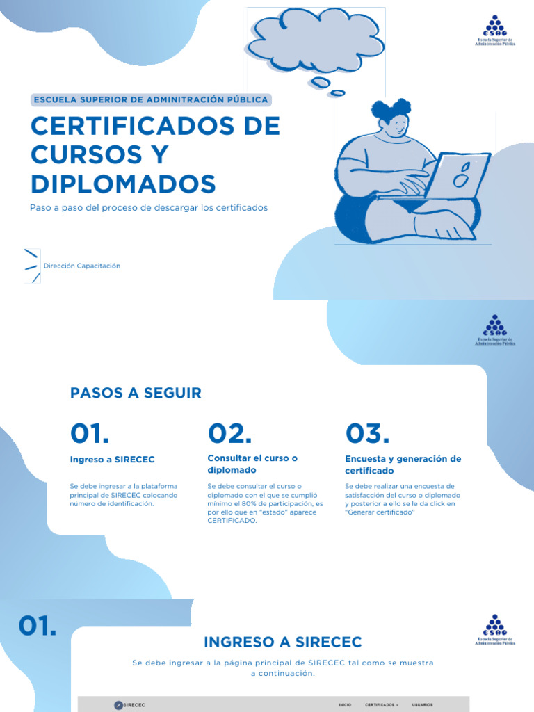 Instructivo Certificados cursos y diplomados ESAP | PDF
