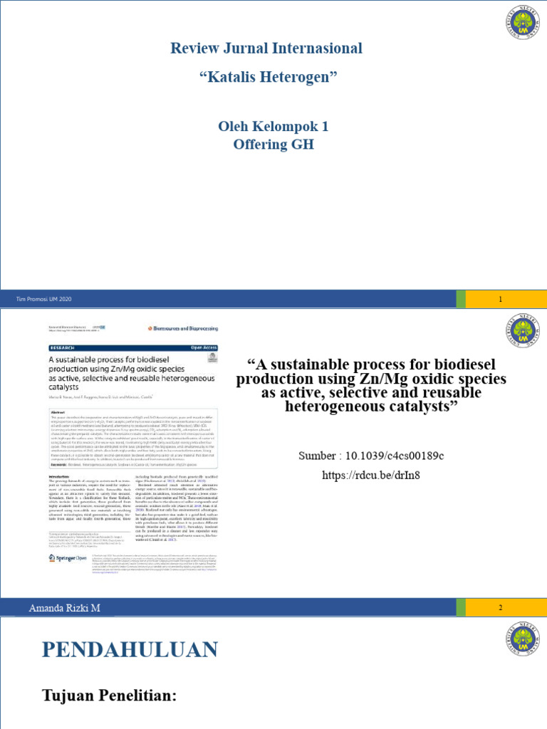 Review Jurnal Katalis Kel 1 | PDF