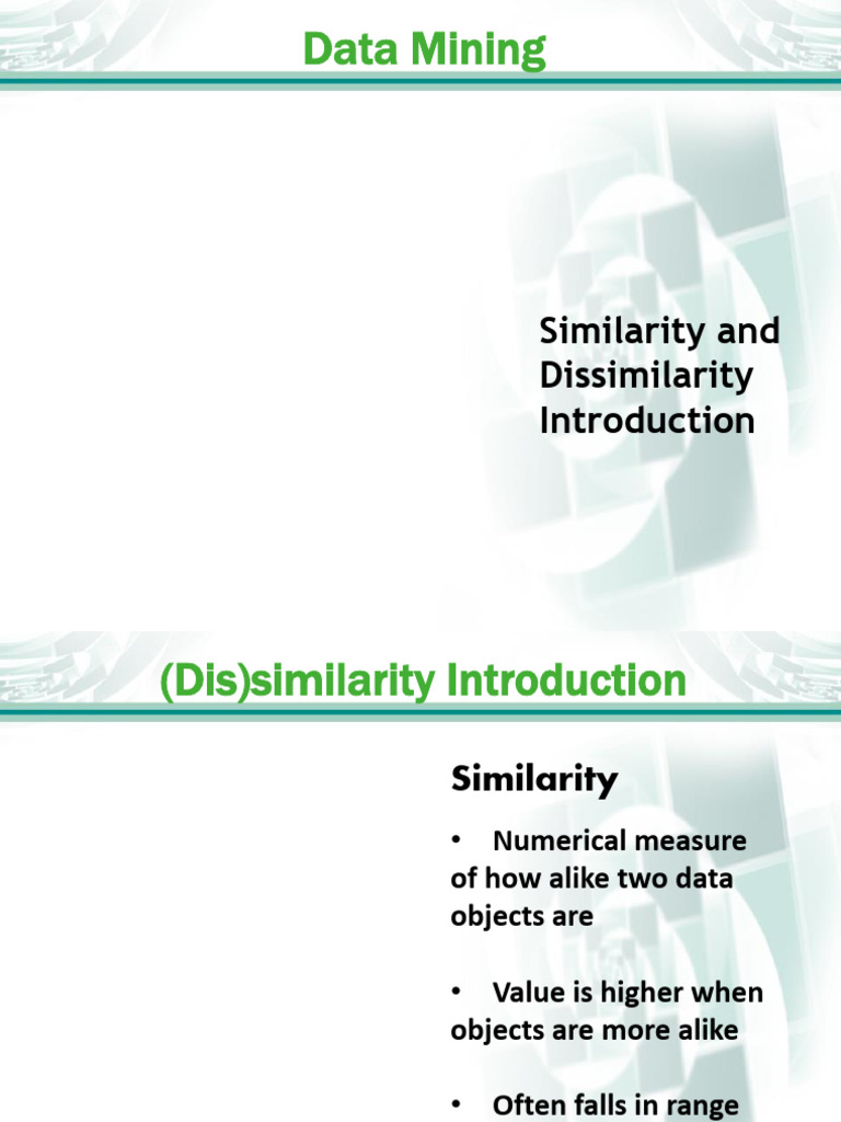29.measuring Data Similarity and Dissimilarity Introduction | PDF | Matrix (Mathematics ...