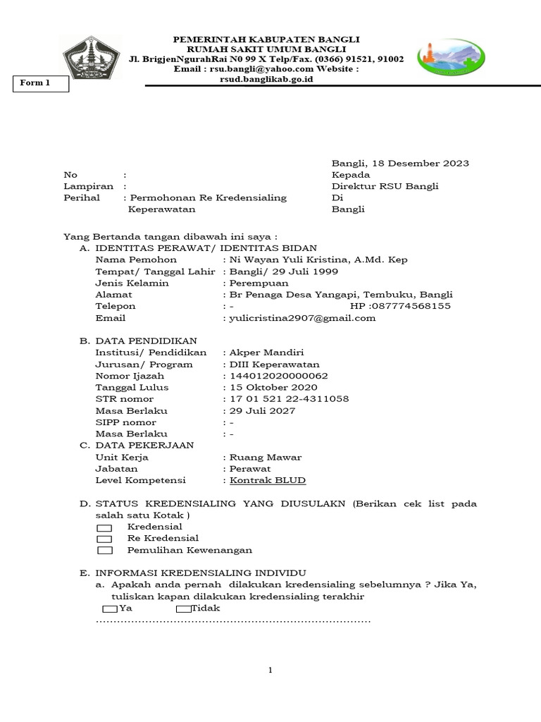 Rekredensial Ni Wayan Yuli Kristina | PDF Rekredensial Ni Wayan Yuli Kristina | PDF
