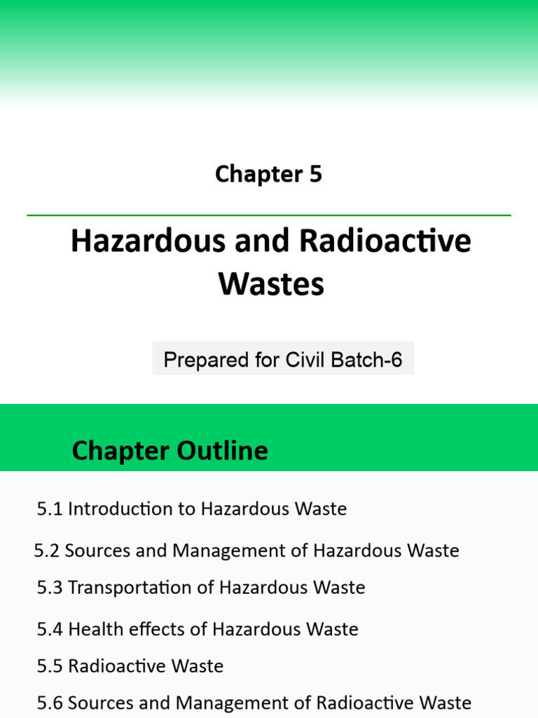 Chapter-5 Hazardous and Radio-Active Wastes | PDF | Radioactive Waste ...