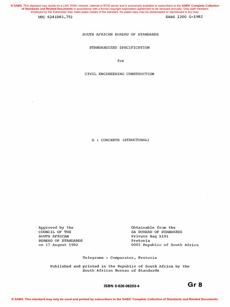 SANS1200G | PDF | Concrete | Copyright
