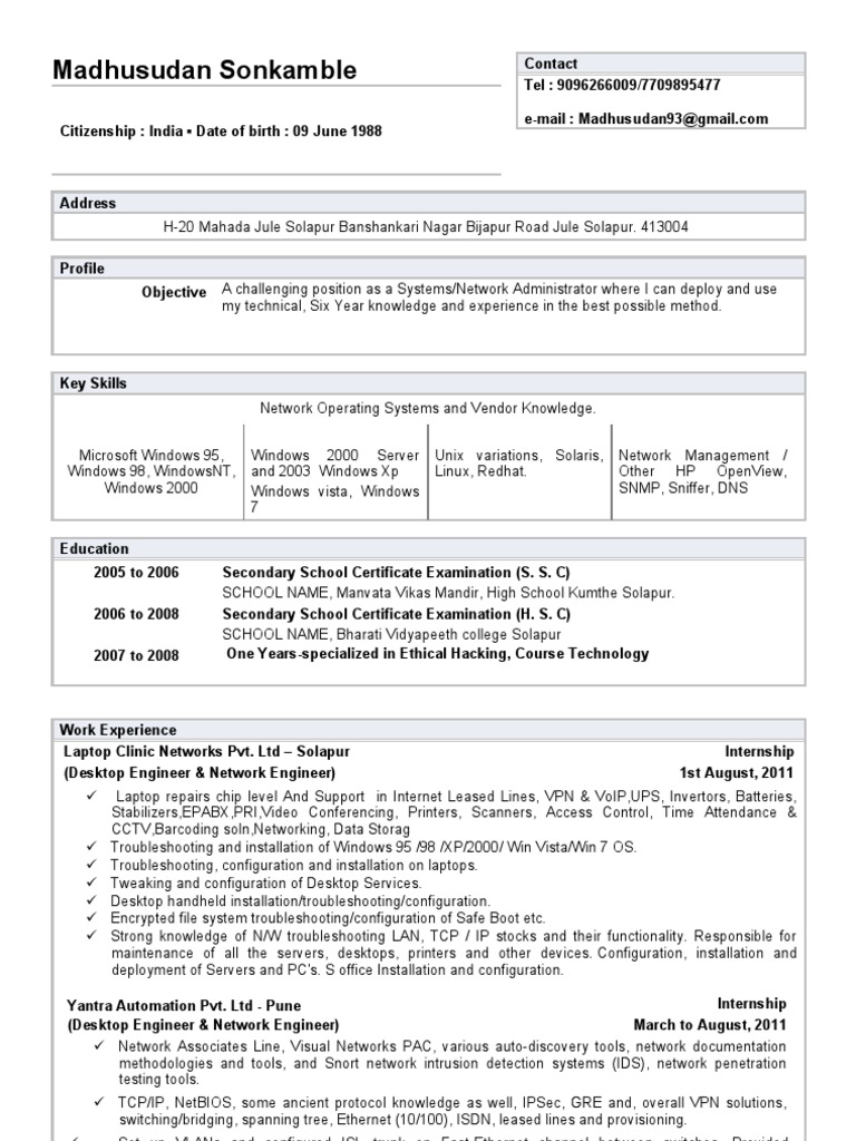 Madhusudan | PDF | Technical Support | Computer Network