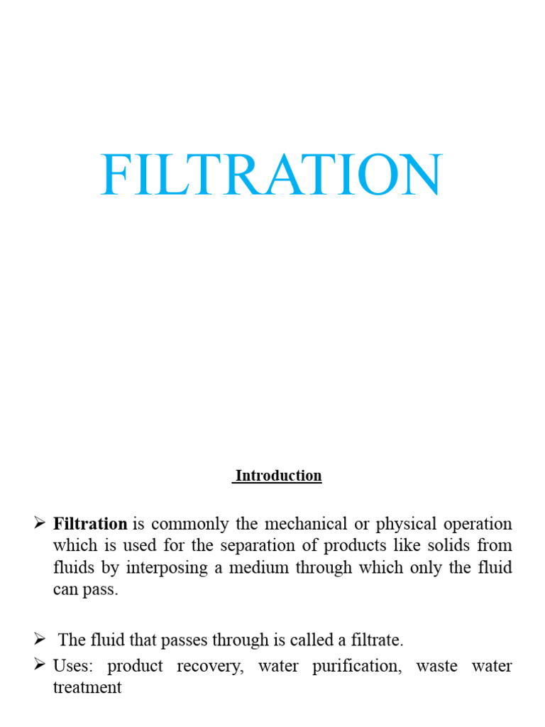 Filtration | PDF | Filtration | Centrifuge