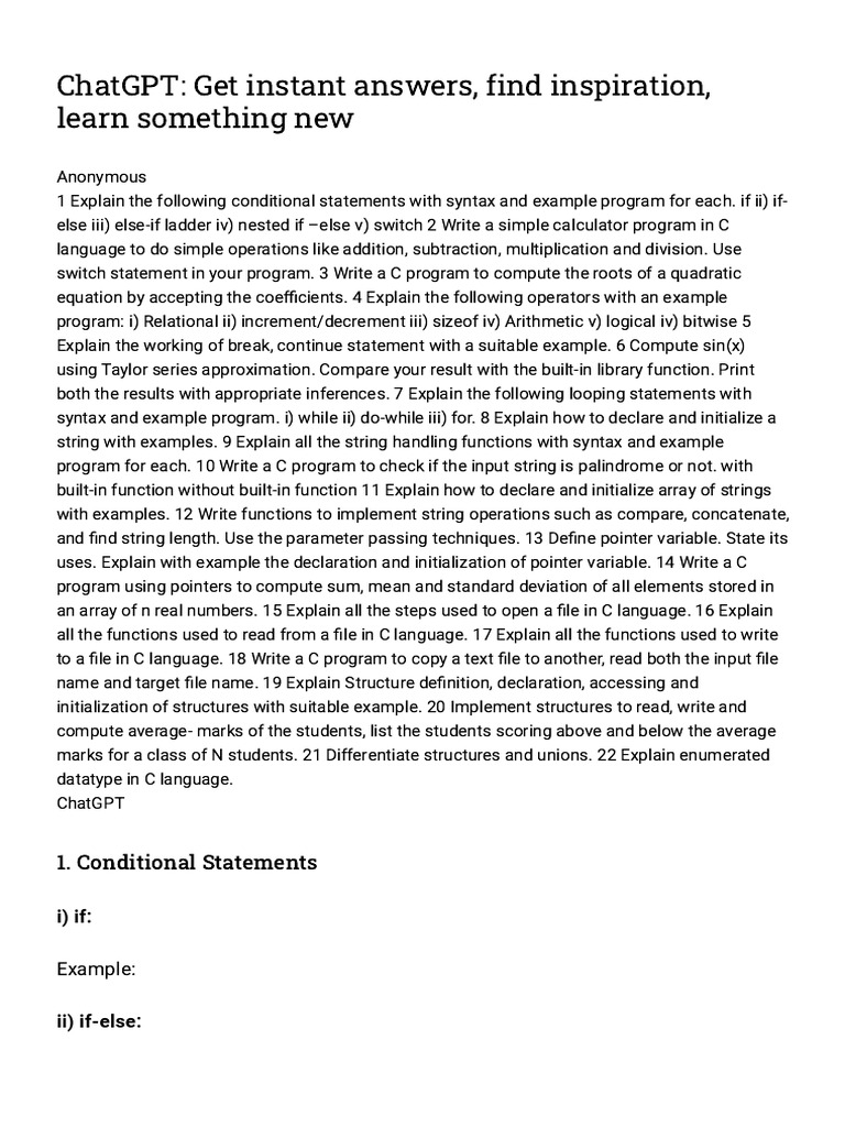 C Programming Prepratory | PDF | Pointer (Computer Programming) | Computer Program