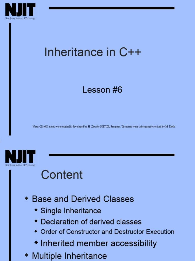 Inheritance In C Pdf Inheritance Object Oriented Programming Constructor Object 9723