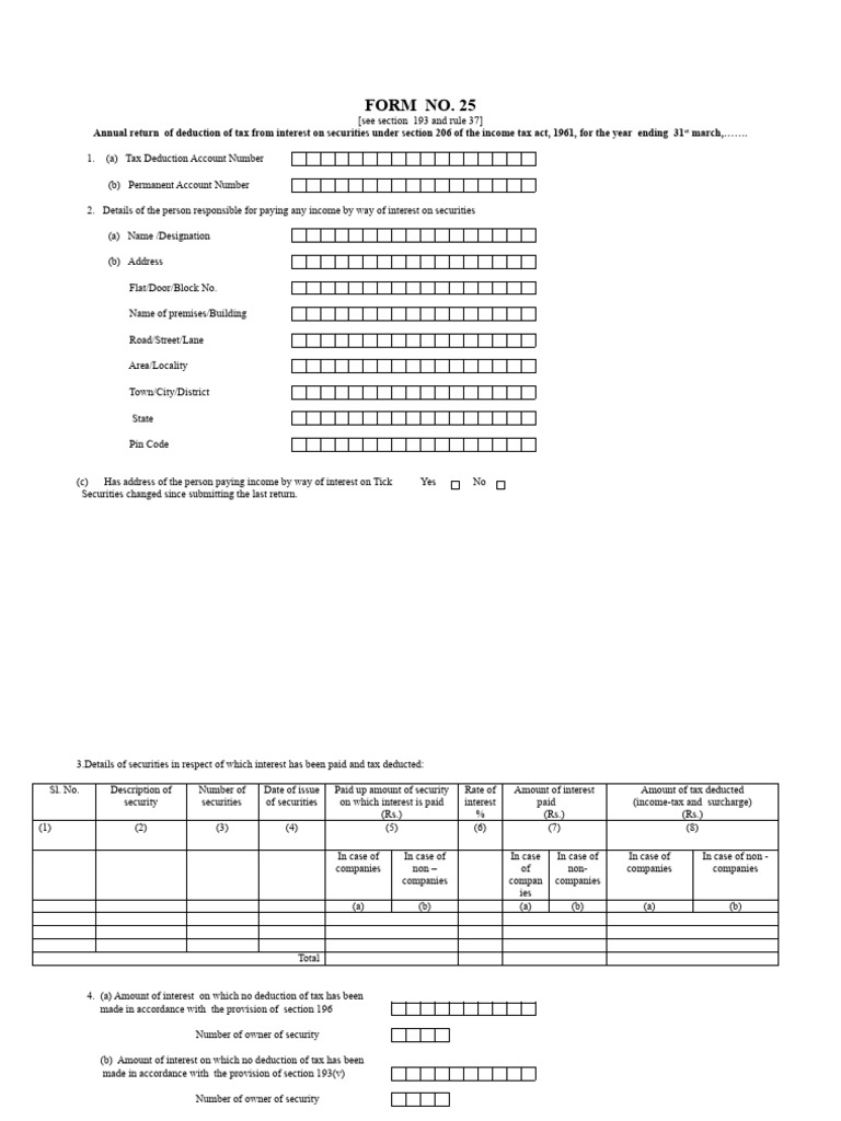 Form No. 25 | PDF | Taxes | Income Tax