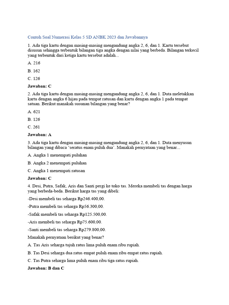 Soal | PDF | Olahraga & Rekreasi