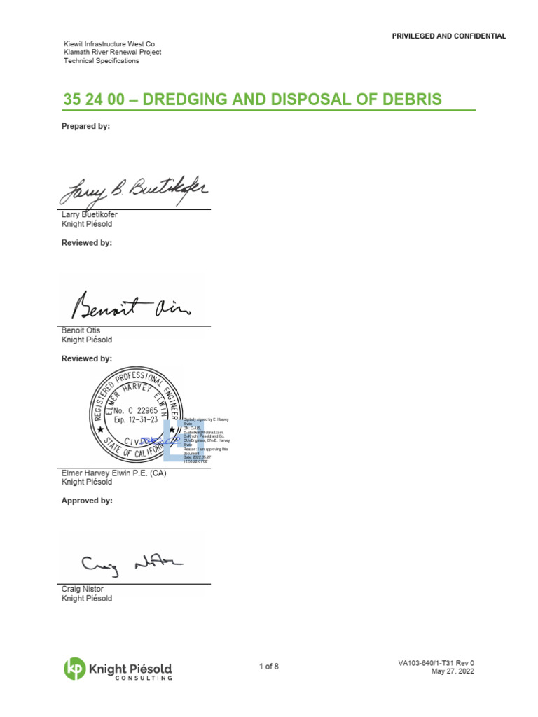 35 24 00 Dredging and Disposal of Debris R0 | PDF