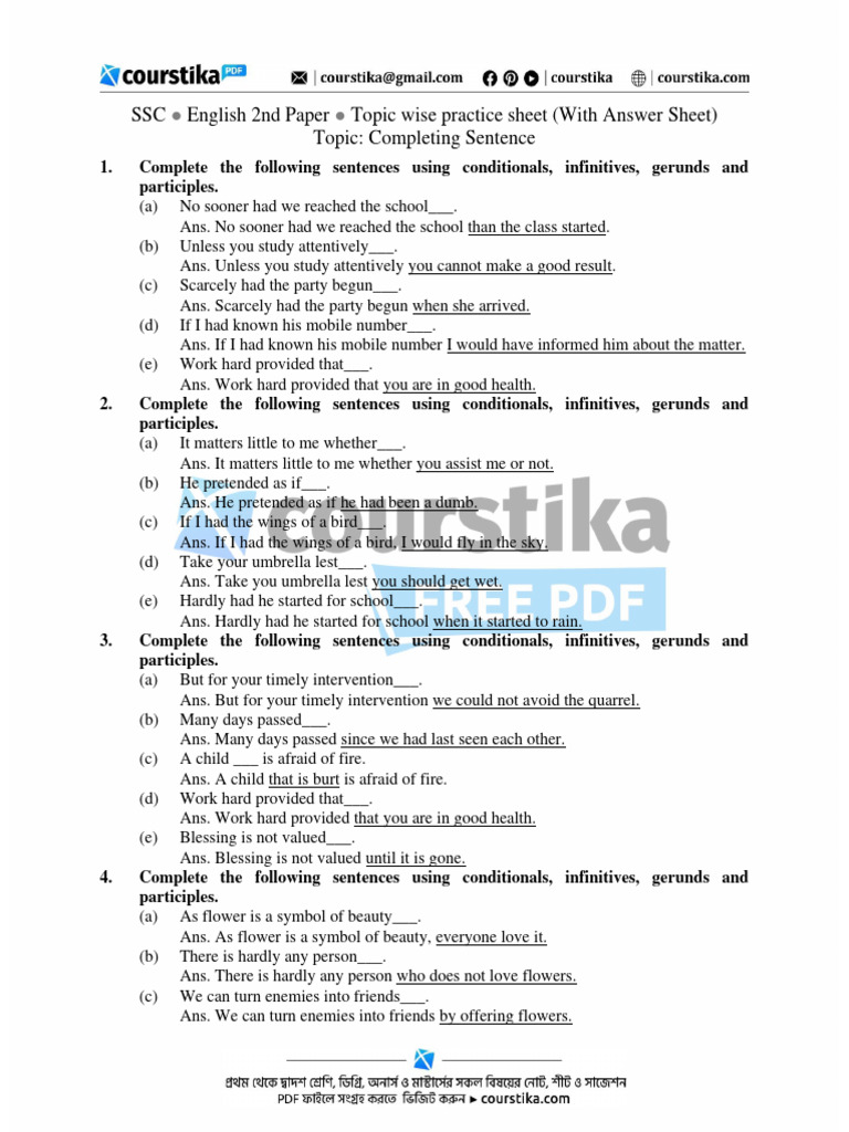 Completing Sentence | PDF